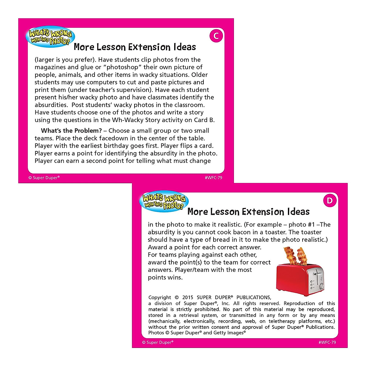 Super Duper Publications | What's Wrong with This Photo Flash Cards | Problem Solving, Reasoning and Critical Thinking Skills Fun Deck | Educational Learning Resource for Children