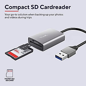 Trust Dalyx Fast USB Cardreader, Fast USB 3.2 Gen 1 with USB-A Connector, 104 MB/s with Compatible UHS-I Cards, (Micro) SD, SDHC and SDXC up to 2 TB, MacBook, PC, Laptop, Chromebook