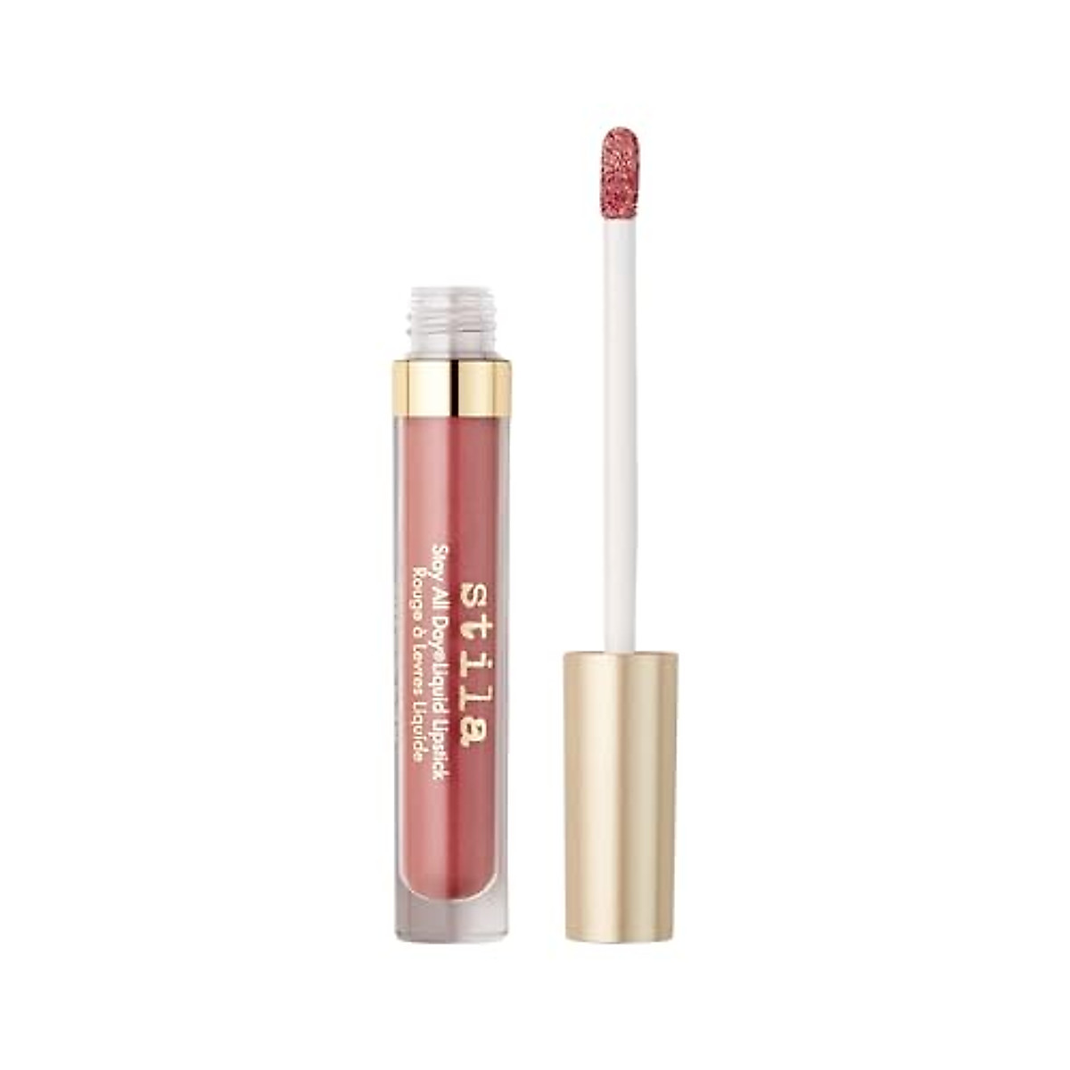 stila Stay All Day Liquid Lipstick, Shimmering Metallic, Long-Lasting Color Wear, No Transfer, Hydrating, Lightweight with vitamin E & Avocado Oil for Soft Lips, 0.10 Fl. Oz., Capri Shimmer