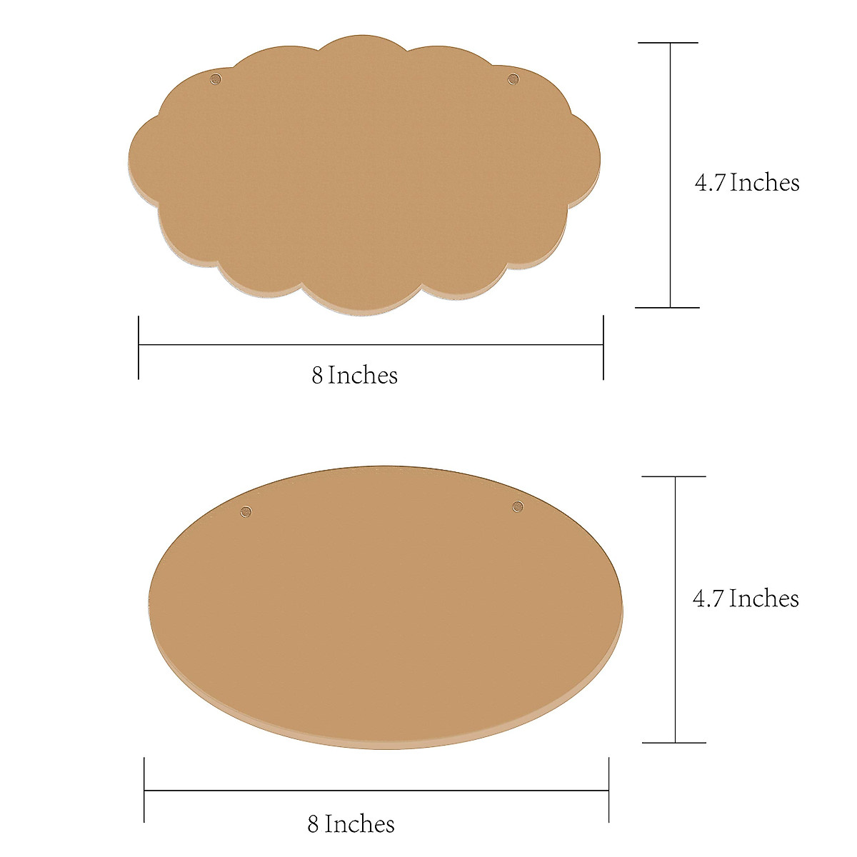 VHALE Paint Your Own Door Sign, 4 Sets of MDF Wood Door Sign (4.7 x 8 inch) with Rope Strings, for Bedroom Hanging Plaque Wall Decor, Classroom Arts and Crafts, Party Favors for Kids