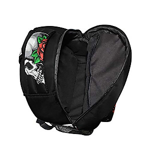 Sugar Skull Roses Backpack Bookbag for Boy Girl Large Travel Laptop Shoulder Bag for Women Men