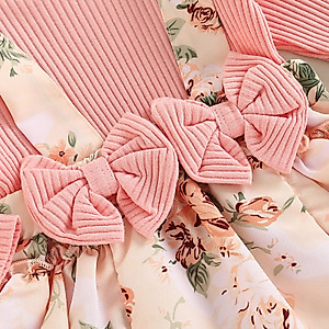 Mubineo Baby Girl Spring Fall Clothes Outfits Long Sleeve Lace Floral Romper Dress Newborn Outfit (Sc Pink, 0-3 Months)