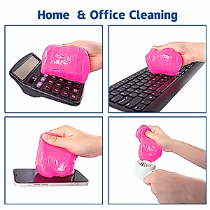 JUSTTOP Universal Cleaning Gel for Car, Car Cleaning Kit, Car Crevice Cleaner, Auto Air Vent Interior Detail Removal Putty Mud Slime Cleaner for Car Vents, PC, Laptops, Cameras(Pink)