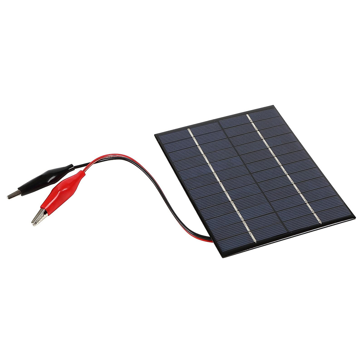 Folgtek 2W 12V Solar Panel DIY Battery Solar Charger Board + Tiger Clip- Perfect for Outdoor Charging Batteries and Low-Power Electronic Products