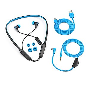 JLab Play Gaming Wireless Earbuds, 11+ Hour Bluetooth 5 Playtime 60ms Super-Low Latency for Mobile Gameplay, Built-in Microphone, AUX Gaming Cord Compatible with Gaming Consoles