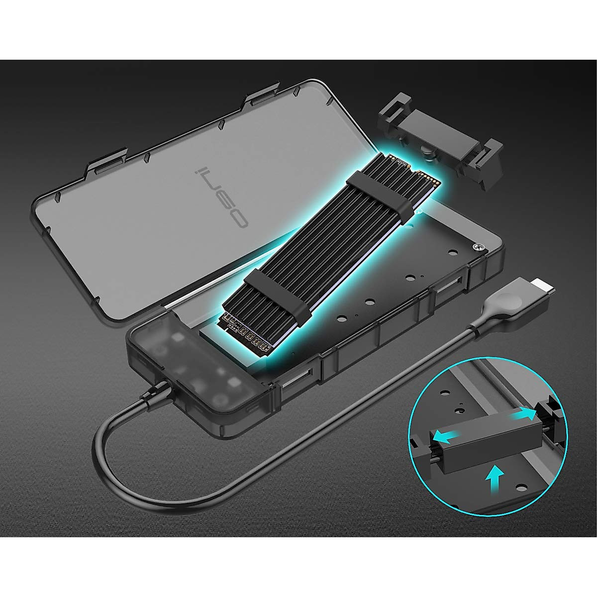 ineo M.2 NVMe (PCIe) SSD Tool-Free Enclosure to USB 3.2 Gen 2 Type C [C2575 M2 NVMe]