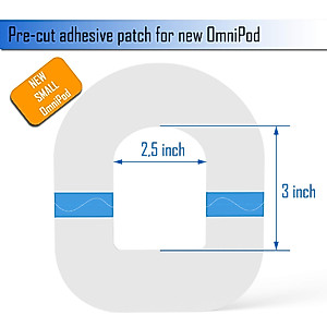 Lexcam Adhesive Patches Pre-Cut for Omnipod 5, Dash – Pack of 25 – Waterproof, Transparent Overpatches for Tubeless, automated Pump, Sensor is NOT Included