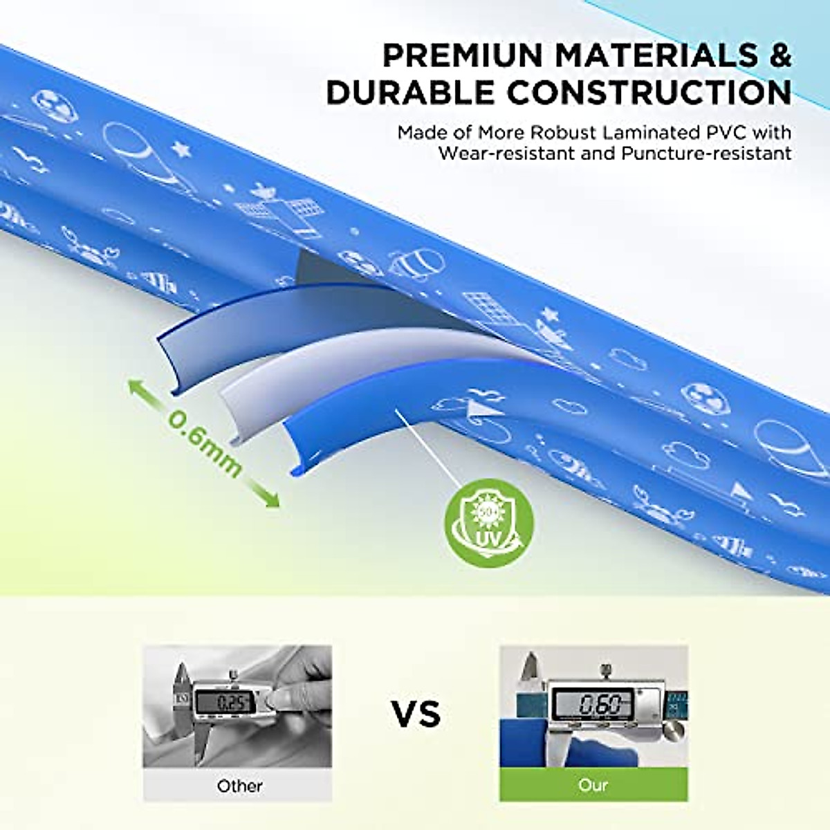 Inflatable Pool - 120"X71"X20" Swimming Blow Up Pool for Baby, Kids, Kiddie, Toddlers, Adults, Full-Size Family Above Ground Pool Piscinas Outdoor Garden Backyard Water Party for Age 3+