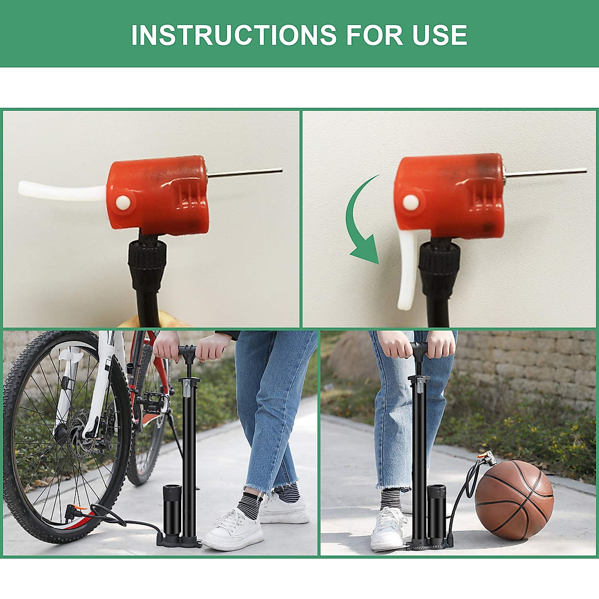 Create idea 12 Pcs Bike Ball Air Pump Accessory Sports Inflate Needle Nozzle Adapter Kit for Bicycle Football Inflatable Toys Air Mattress