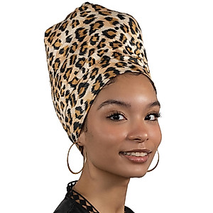 Olivia Sylx Satin Sleep Cap and Hair Bonnet for Sleeping - Satin Lined Sleep Cap, Sleeping Bonnet Satin Head Wrap - Satin Hair Wrap - Cheetah