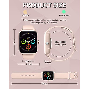 Smart Watch for Women (Answer/Make Call), 1.8" Touch Screen Activity Trackers for Android iPhone Compatible with Alexa Built in, Fitness Heart Rate Blood Oxygen Sleep Monitor, IP68 Waterproof