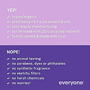 Everyone 3-in-1 Kids Soap, Body Wash, Bubble Bath, Shampoo, 32 Ounce (Pack of 2), Lavender Lullaby, Coconut Cleanser with Plant Extracts and Pure Essential Oils