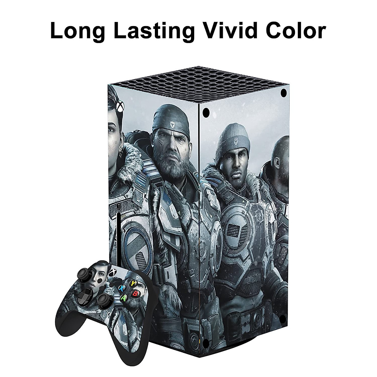 Skins Decals Compatible with Xbox Series X Console and Controller Durable Protective Vinyl Stickers Cover for Xbox Series X Set -Gray