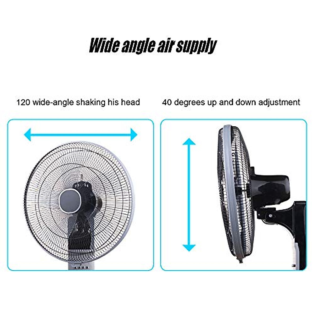 LHJJ Wall-Mounted Fan-air Circulator-220V/50HZ-remote Control-Automatic Fan-Black