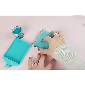 Craftelier - Rigid Tray for Glitter, Embossing Powders and Glitter | Ideal for Decorating Scrapbooking and Craft Projects | Includes Screw Cap | Turquoise Colour - Size 10,7 x 7 cm