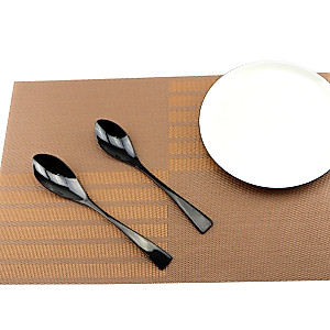 Uniturcky 5-Piece Stainless Steel Flatware Silverware Set Service for 1 Dinnerware Mirror Polished Include Knife/Fork/Spoon Dishwasher Safe