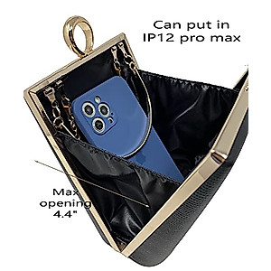 Cirilla Women Snake Pattern Evening Bag Clutch Purse Crossbody Bag with Ring-style lock for Wedding Cocktail Party Banquet (black)