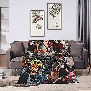 Blanket Johnny Depp Soft and Comfortable Warm Fleece Blanket for Sofa,Office Bed car Camp Couch Cozy Plush Throw Blankets Beach Blankets