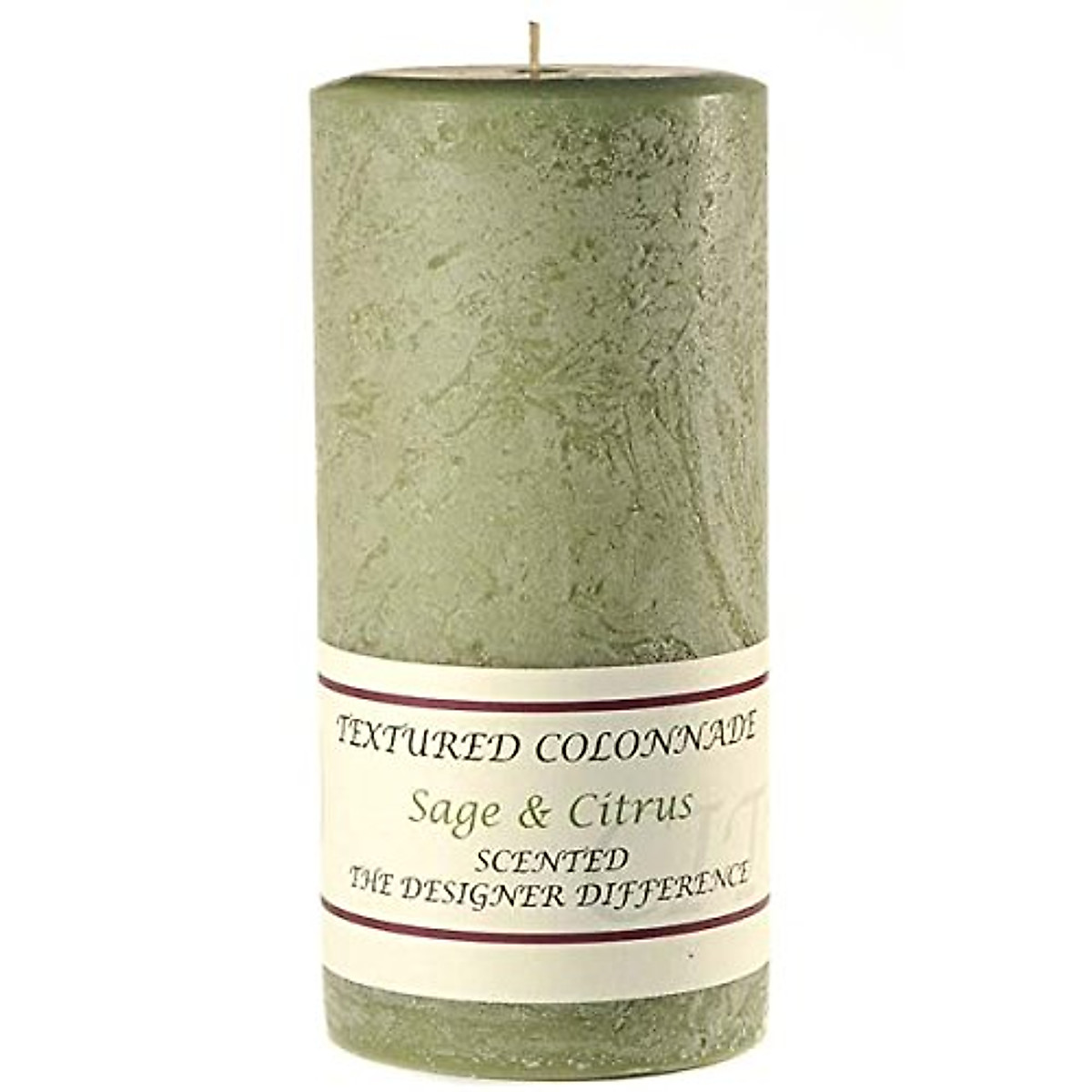 KYS Pack of 2, Textured 3" x 6" Pillar Candles Sage and Citrus for Weddings, Home & Event Decoration, Relaxation, Made in US
