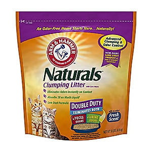 Arm & Hammer Naturals Clumping Litter, Double Duty Litter w/ Corn Fibers, 9lb