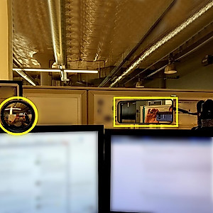 Ampper Glass Clip On Security Mirror, Flexible Convex Cubicle Mirror for Personal Safety and Security Desk Rear View Monitors or Anywhere (6.69" x 2.95", Rectangle)