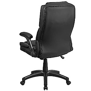 Flash Furniture Hansel Extreme Comfort High Back Black LeatherSoft Executive Swivel Ergonomic Office Chair with Flip-Up Arms