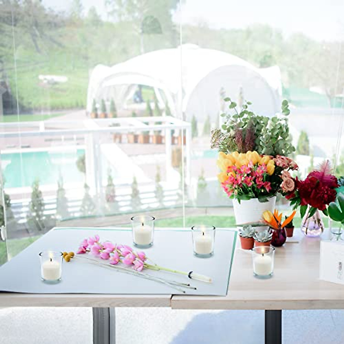 HOSVOT Set of 72 White Votive Candles for Wedding Party Birthday Holiday, 8 Hour Hand Poured Unscented Bulk Candles for Celebrations and Home Decoration