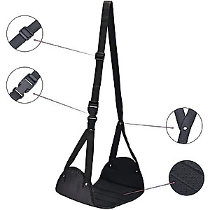 Foot Rest,Portable Travel Footrest Flight Carry-On Foot Rest Adjustable Height Foot Rest Travel Accessories Footrests Hammock,Black