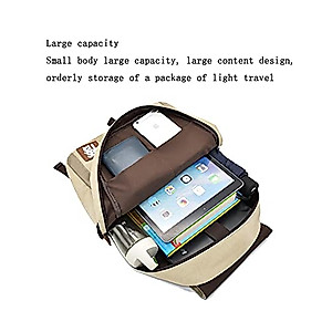 XUESUO Anime Backpack, Laptop Bags, Canvas Large-Capacity Travel Bags, Beige, One Size
