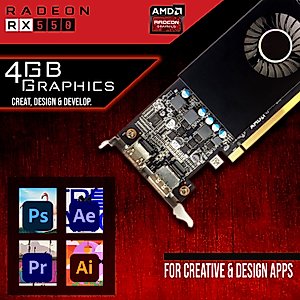 HP Video Editing CAD 800 G2 Desktop Computer PC, Intel Core i7-6500, 3.2 GHz Processor, 32GB RAM, 480GB SSD (Fast Boot) + 10TB HDD, Graphics Card RX-550 4GB GDDR5, WiFi, Windows 10 Pro (Renewed)