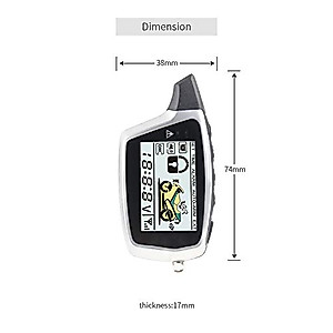 EASYGUARD EM212 2 Way Motorcycle Alarm System with LCD Pager Display Rechargeable Transmitter Built in Shock Sensor & Microwave Sensor Detecting DC12V