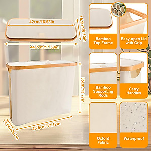 Toilet Paper Storage, Toilet Paper Basket with Lid and Handle, Free Standing Toilet Paper Holder Stand for 12 Mega Rolls, Toilet Paper Organizer for Bathroom, Bathroom Organizer Accessories (Beige)