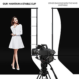 INNOVSIGN 10x10 Ft Black Background Screen Wrinkle Resistant Background with 8 Background Clips, Cotton Fabric Foldable ChromaKey Black Screen Background for Photography Studio