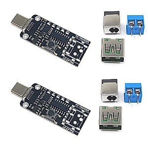 2PCS USB-C PD QC DC5V 9V 12V 15V 20V Adjustable Voltage Power Trigger Module 5A Type-C Male Input