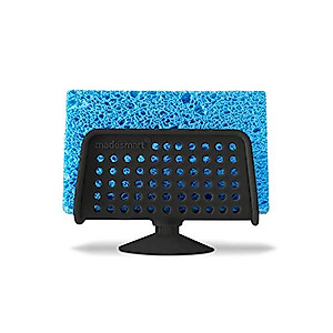 madesmart Sponge Caddy - SINKWARE Collection, Ventilation Holes, Soft Grip Surface & BPA-Free, Small, Carbon