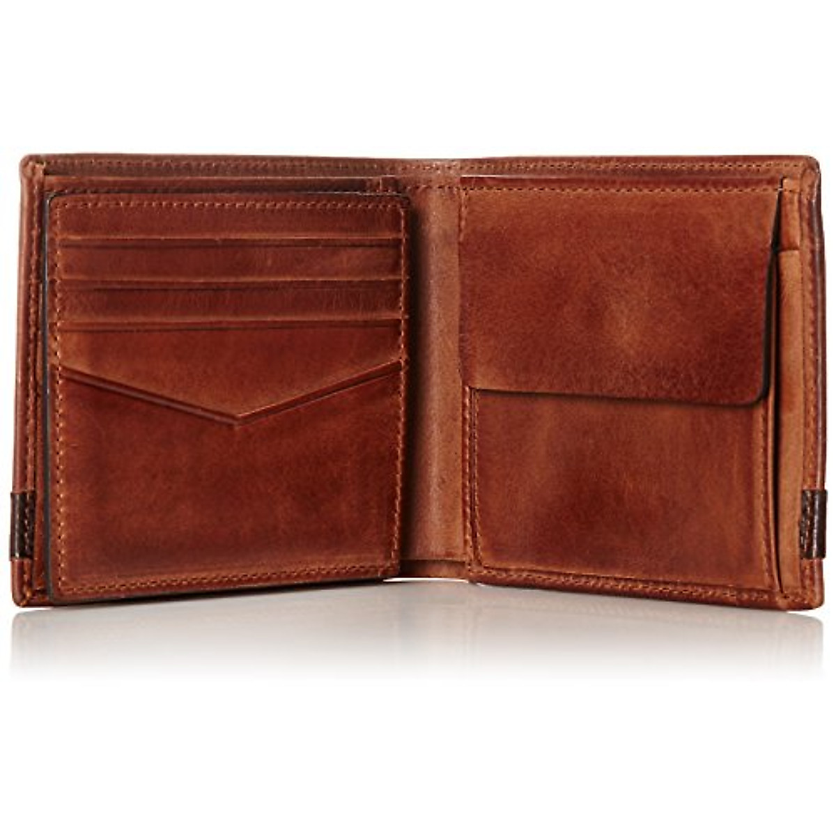 Fossil Men's Quinn Leather Bifold with Coin Pocket Wallet, Brown, (Model: ML3653200)