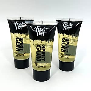 Mastix Spirit Gum Glue Adhesive 50ml Cosmetic Grade by Fright Fest - Fix prosthetic, gems, glitter great glitter tattoo glue, body glue, hair bonding glue, wig glue, make up glue (50ml)