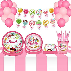 Anor WishLife Candyland Banner,Lollipop Banner,Rainbow Candy Banner,Donut Banner,Candyland Party Supplies,Candyland Baby Shower,Candyland Decoration for Girls,Kids,Home,Classroom,Bedroom