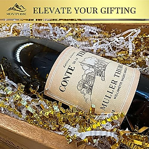 Montplisse White Gold Crinkle Paper | 1LB Blended Crinkle Cut Paper Shred Filler | Shredded Paper for Gift Baskets | Shred Filler for Gift Baskets | Paper for Gift Box Stuffing & Basket Filler