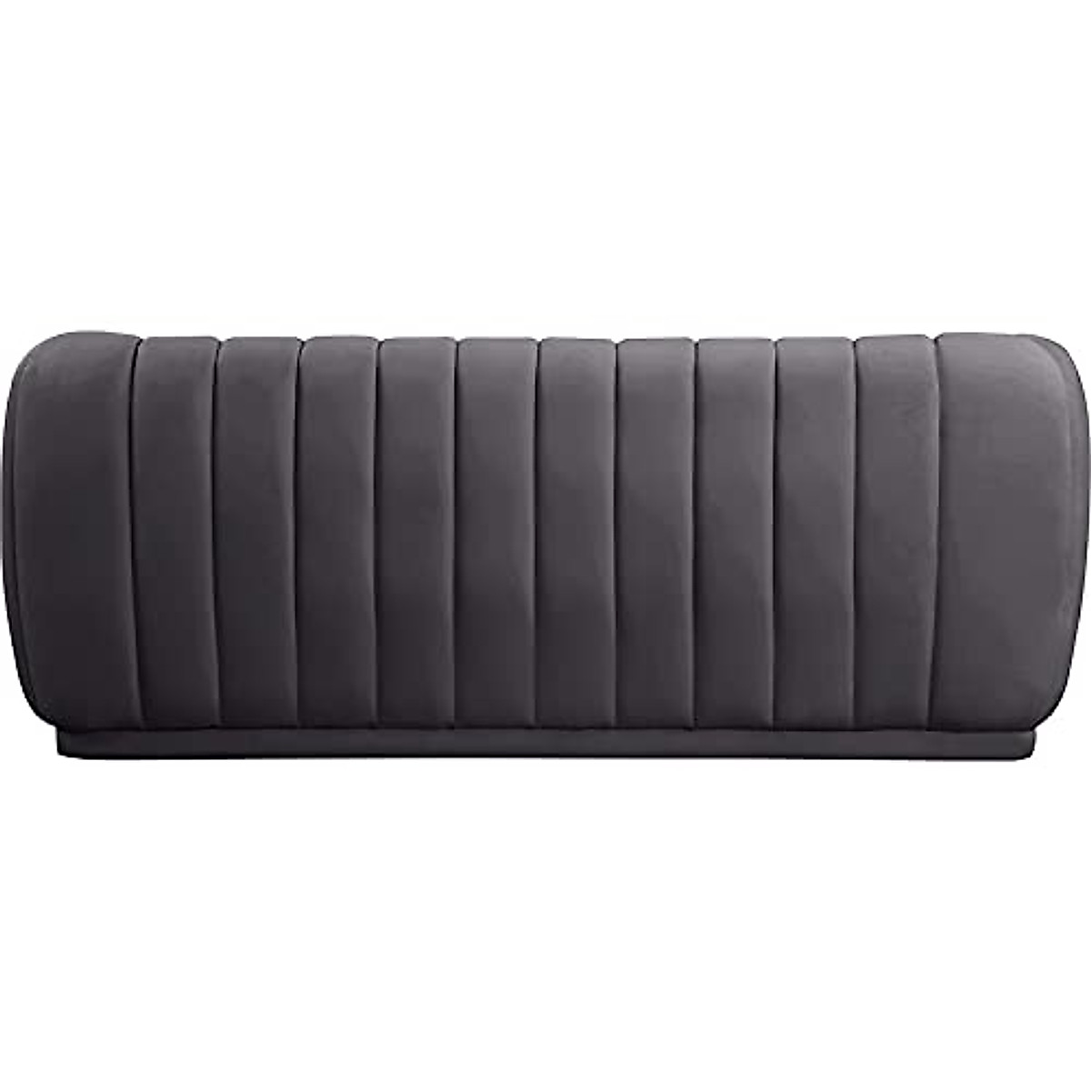 Meridian Furniture 674Grey-S Dixie Collection Modern | Contemporary Velvet Upholstered Sofa with Deep Channel Tufting, 84" W x 37" D x 32.5" H, Grey