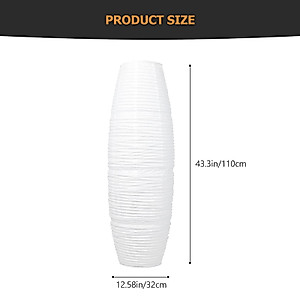 Lurrose Paper Floor Lamp Shade Contemporary Floor Lamps Japanese Style Standing Lamps Shade for Bedside Floor Lamp Living Room White