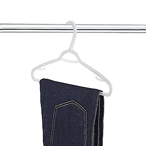 Set of 10 Slim Clothes Hanger by Neatfreak! - Space Saving Hangers For Clothes, Pants, Lingerie and Accessories - Robust White Plastic Hangers With Hooks and Pants Bar - 10 Pack