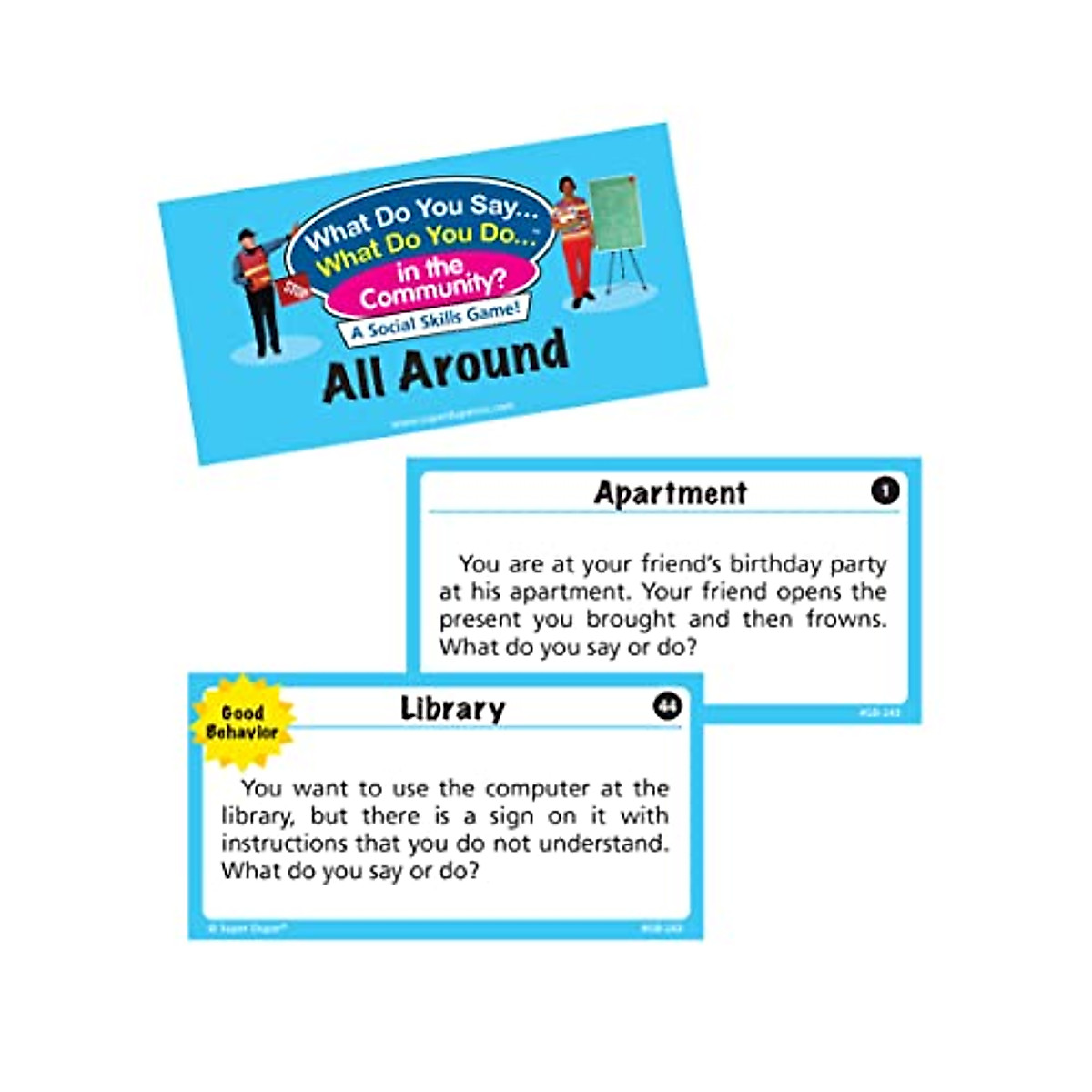 Super Duper Publications | What Do You Say... What Do You Do...® in The Community? Social Skills Board Game | 1-6 Players, Ages 5-12