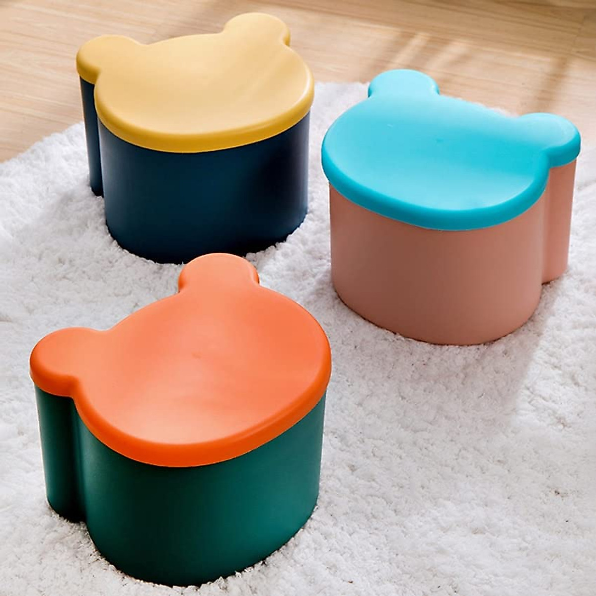 Multipurpose Stool Small Storage Box Storage Stool Household Closet Folding Storage Basket Storage Footstool for Toys Organizer Storage Stool Creative Stool