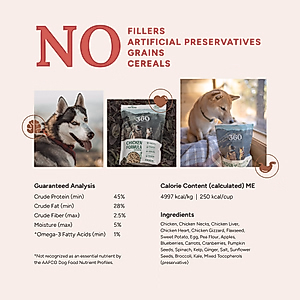 360 Pet Nutrition Raw Freeze-Dried Dog Food, High Protein, Balanced Meal, Chicken, Liver, Heart, Fruit, Veggies, Superfoods, No Fillers, 16 oz Food/Bites/Kibble (Chicken)