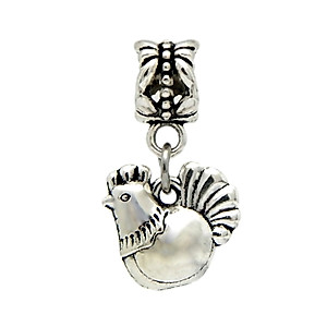 Dangle Chicken/Hen Charm Bead for Charms Bracelets
