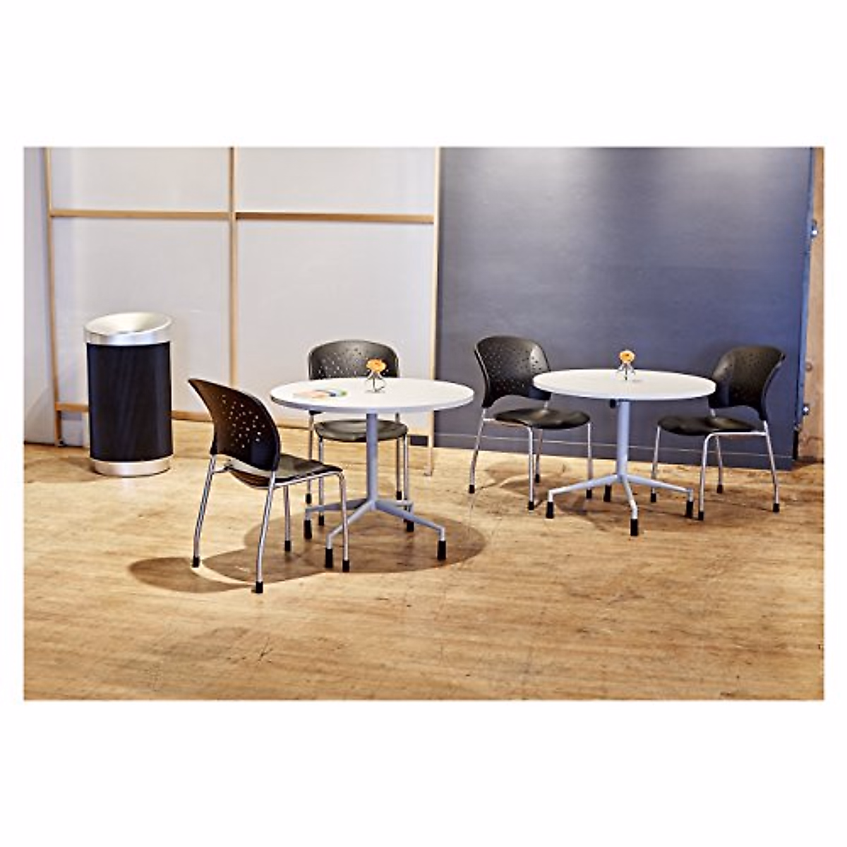 Safco Products 9799BL At-Your-Disposal Vertex Waste Receptacle, 38-Gallon, Black