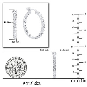 Dazzlingrock Collection Round White Diamond Illusion Set Huggies Hoop Earrings for Women (0.06 ctw, Color I-J, Clarity I2-I3) in 925 Sterling Silver