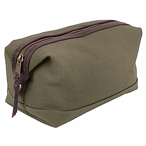 Rothco Canvas & Leather Travel Kit, Olive Drab