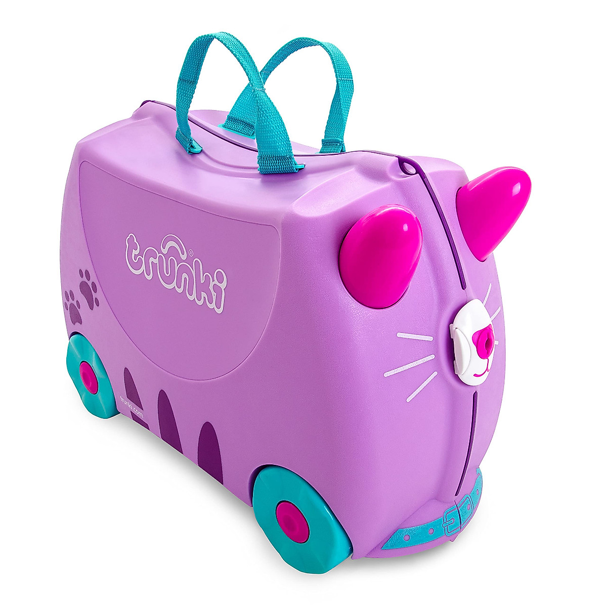 Trunki Ride-On Kids Suitcase | Tow-Along Toddler Luggage | Carry-On Cute Bag with Wheels | Kids Luggage and Airplane Travel Essentials: Cassie Cat Lilac